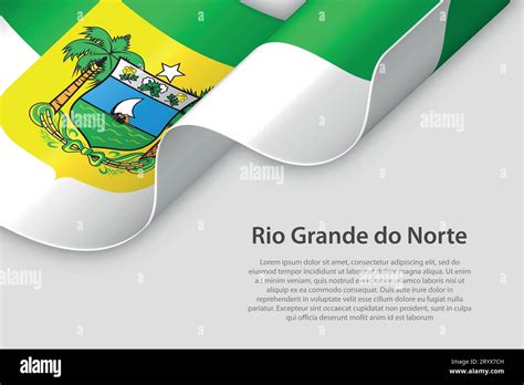 3d Ribbon With Flag Rio Grande Do Norte Brazilian State Isolated On