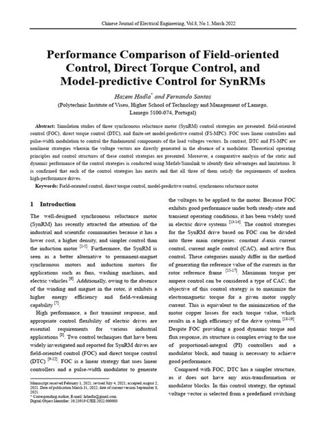 Performance Comparison Of Field Oriented Control Direct Torque Control