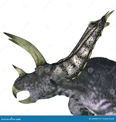 Pentaceratops Dinosaur Coloring Vector Art Illustration Cartoondealer