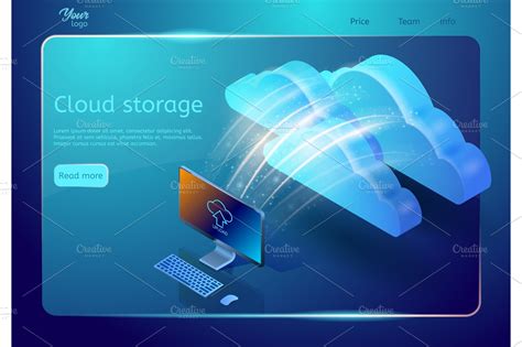 cloud storage web page template ~ illustrations ~ creative market