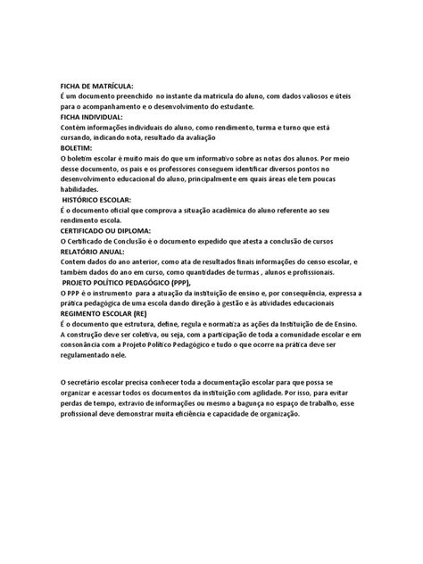 Principais Documentos Escolares Pdf