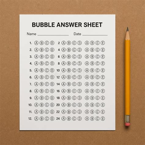Printable 100 Bubble Answer Sheet