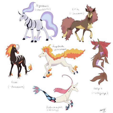 Rapidash Variants By Kat Vs Art On Deviantart