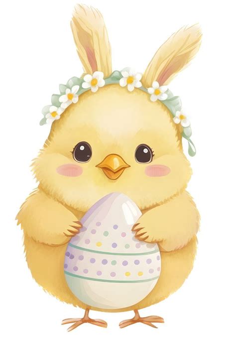 Adorable Easter Chick With Easter Egg
