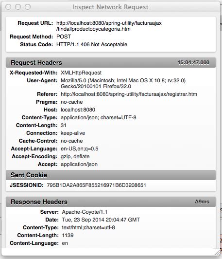 Spring 40x Jsonajax 11 406 Not Acceptable Stack Overflow