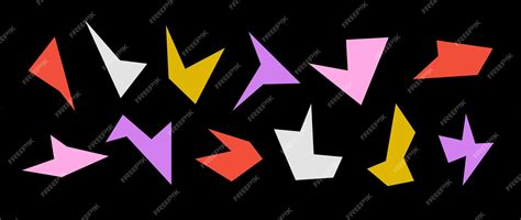 Premium Vector Simple Colorful Sharp Irregular Shapes Set Abstract Geometric Acute Elements