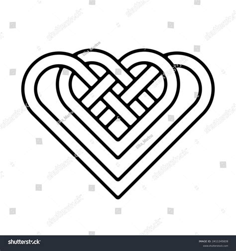 Trinity Knot Intertwined Heart Symbol Wiccan Stock Vector Royalty Free 2411245839 Shutterstock