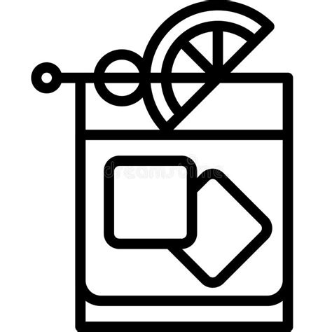 Old Fashioned Cocktail Icon Alcoholic Mixed Drink Vector Stock Vector
