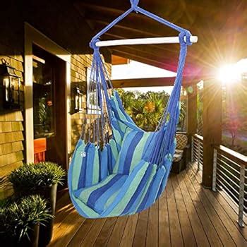 Sorbus Hanging Rope Hammock Chair Swing Seat For Any Indoor Or Outdoor Spaces