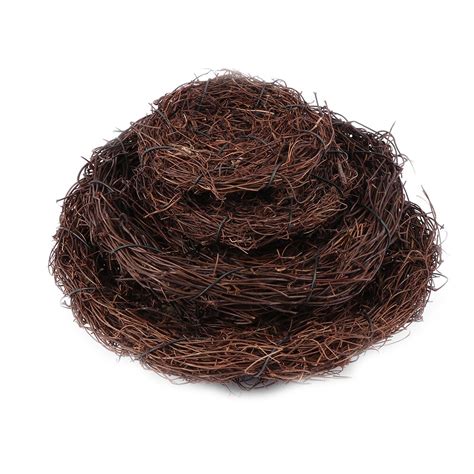 Vintage Round Rattan Bird Nest Handmade Craft Vine Simulation Bird Nest Easter Egg Decor Props