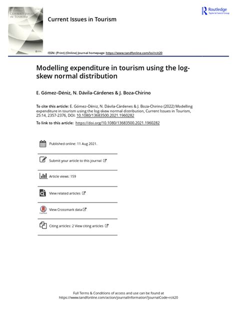 modelling expenditure in tourism using the log skew normal distribution