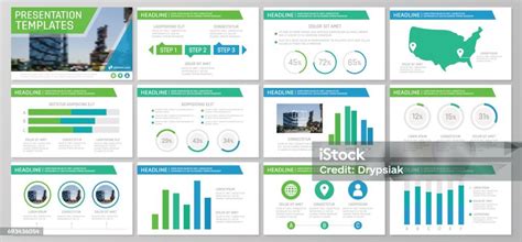 다목적 프레 젠 테이 션 템플릿 슬라이드 그래프와 차트에 대 한 녹색 및 파랑 요소 설정 합니다 전단지와 전단지 기업 보고서 마케팅 광고 연례 보고서 책 표지 디자인 0명에