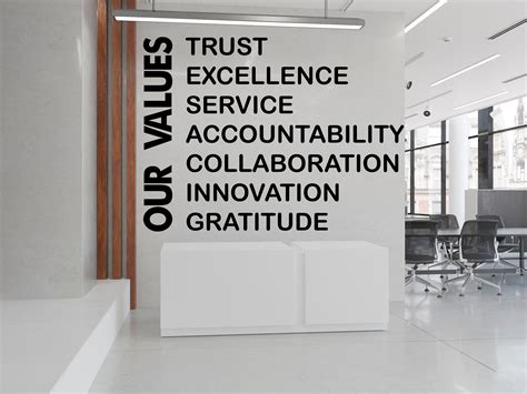 Our Values Core Values Office Wall Art Motivational Inspiring Etsy