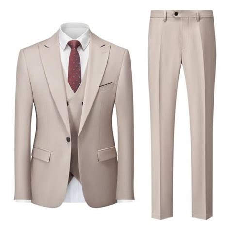 Costume Homme Mariage Slim Fit 3 Pièces Cérémonie Vetement Business Elegant Revers En Pointe