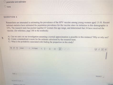 solved parameter and estimator none question 3 researchers