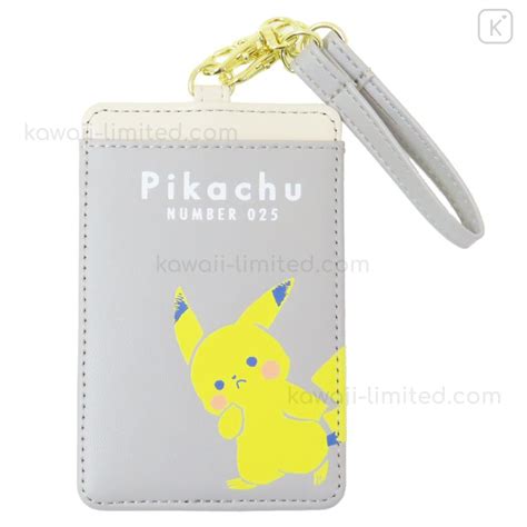 Japan Pokemon Pass Case Card Holder Pikachu Grey Kawaii Limited