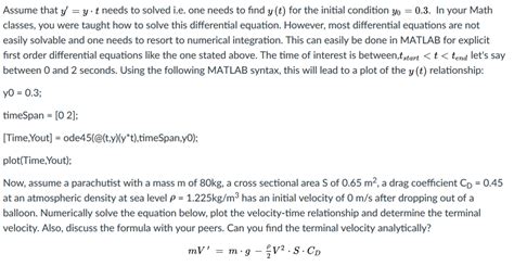 Solved Assume That Y Y T Needs To Solved Ie One Needs To