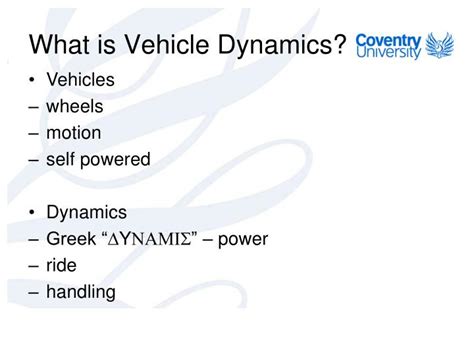 Ppt Lecture 1 Introduction To Vehicle Dynamics Powerpoint Presentation Id4329348