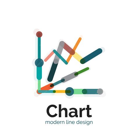 Premium Vector Thin Line Chart Logo Design Graph Icon Modern Colorful