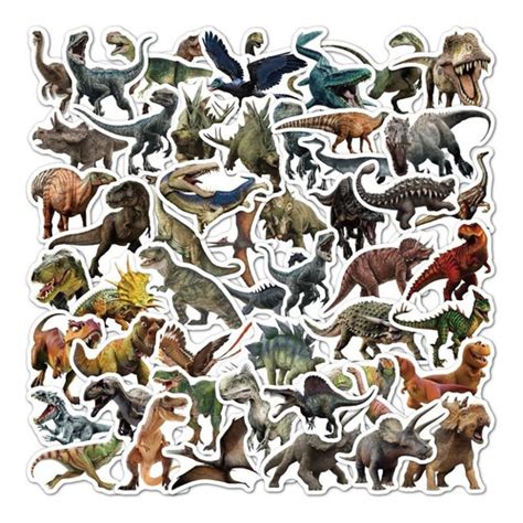 50 Stickers De Dinosaurios Etiquetas Autoadhesivas Cuotas Sin Interés