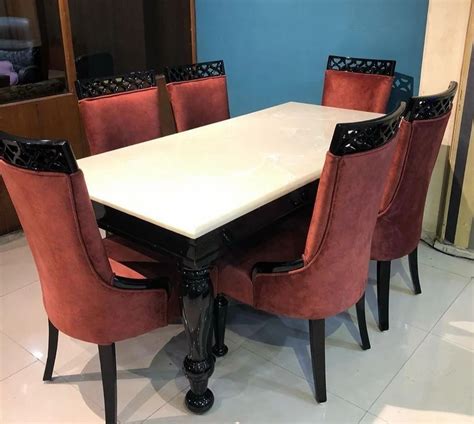 Marble Rectangular 6 Seater Dining Table Set At ₹ 35000set In New