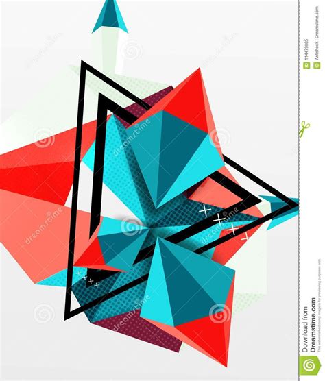 3d Polygonal Elements Abstract Background Stock Vector Illustration