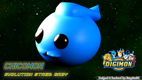 I Made My First Sculpted Digimon Render Of Chibomon Chicomon R Digimon