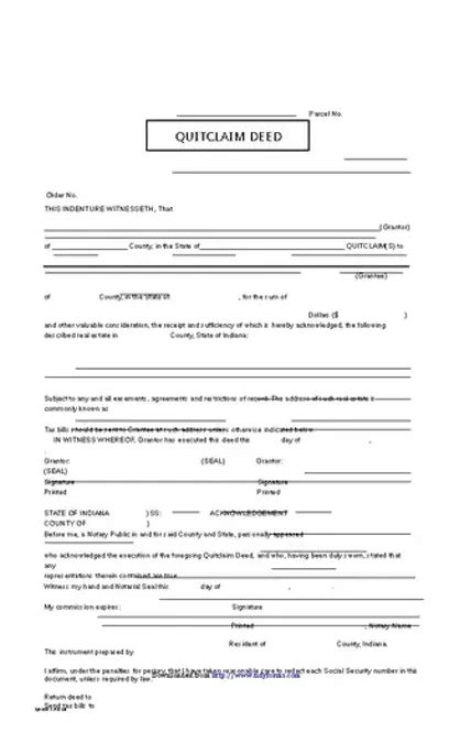 Indiana Quitclaim Deed Form 2 Pdfsimpli Indiana Quitclaim Deed Form 2 Pdfsimpli