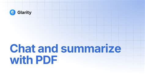 Chat And Summarize With Pdf Glarity