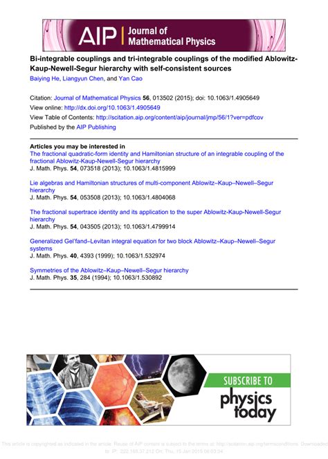 Pdf Bi Integrable Couplings And Tri Integrable Couplings Of The Modified Ablowitz Kaup Newell