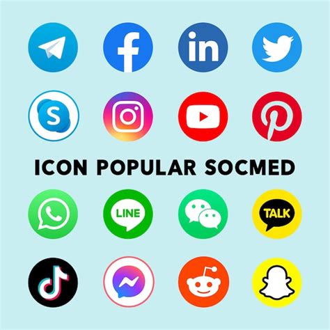 Icon Popular Socmed Premium Vector