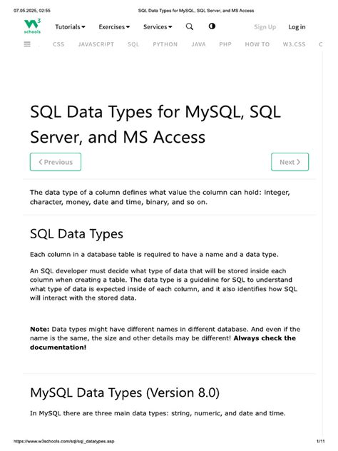 Mssql Data Type Pdf
