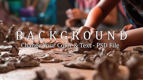 Premium Psd Little Boy Playing With Clay Generative Ai