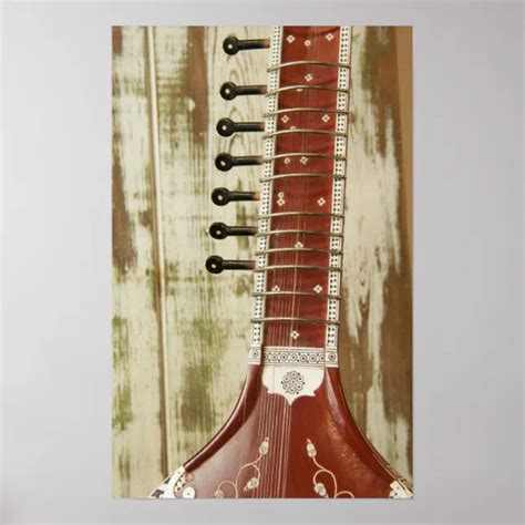 Indian Sitar String Instrument Poster Zazzle
