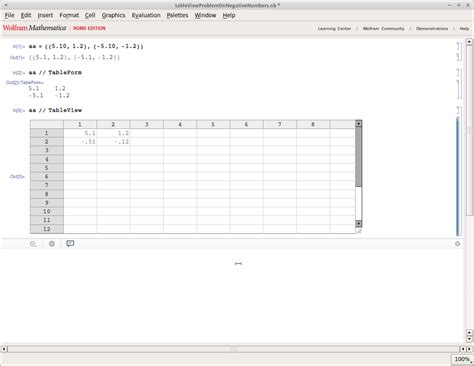 Bugs TableView Displays Negative Numbers Incorrectly Mathematica Stack Exchange