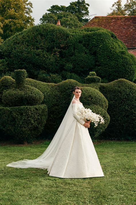 Luisa Bridal Dress In Rose Jacquard Emilia Wickstead