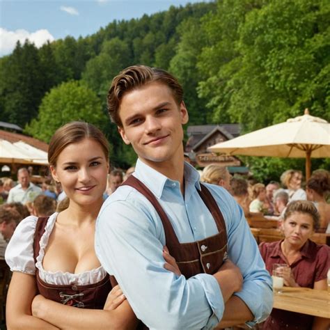 A Man And A Woman Are Posing For A Photo In Front Of A Crowd Of People Premium Ai Generated Image