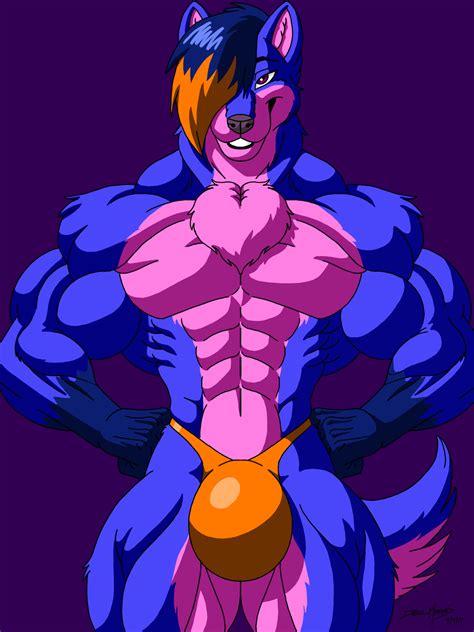 Rule 34 Abs Biceps Big Muscles Blue Fur Bulge Canine Doodledan86 Hair