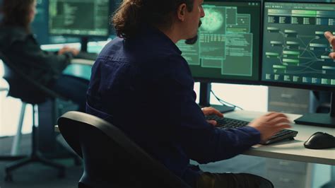 Cyber Security Experts In A Governmental Hacking Room Working On