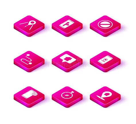 Set Infographic Of City Map Navigation Compass Route Location Map Pointer With House Stop