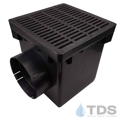 Nds 12 Catch Basin Kit With Nds Slotted Grate Black Trench Drain