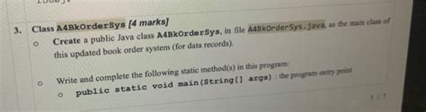 Class A Abkordersys 4 Marks Create A Public Java