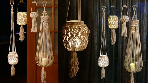 hanging macrame lantern pattern home decorating ideas youtube