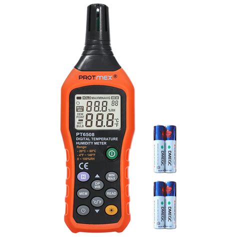 Protmex Pt6508 Digital Psychrometer Handheld Temperature Humidity