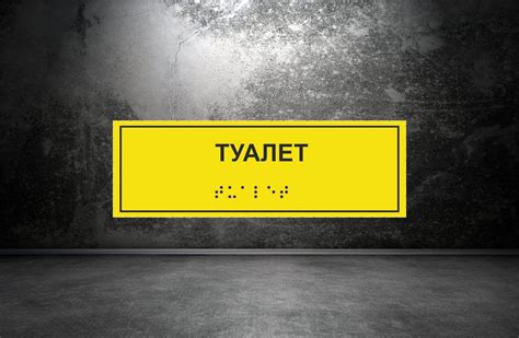 Тактильная табличка со шрифтом Брайля "Туалет" 100х300мм для инвалидов ...