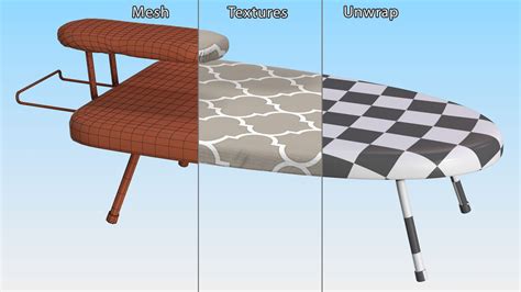Tabletop Ironing Board Beige 3d Model 24 3ds Blend C4d Fbx Max