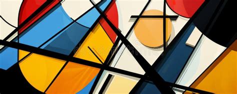 Abstract Background Showcasing Bold Intersecting Lines And Geometric Shapes In Bright Primary