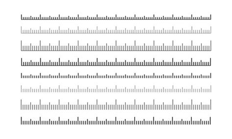 Premium Vector Set Of Ruler Tape Or Thermometer Scales Horizontal