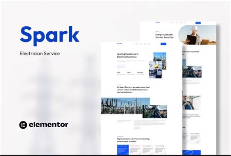 spark electrician service elementor template kit