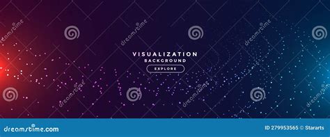 Digital Data Visualization Background In Particle Style Stock Vector Illustration Of